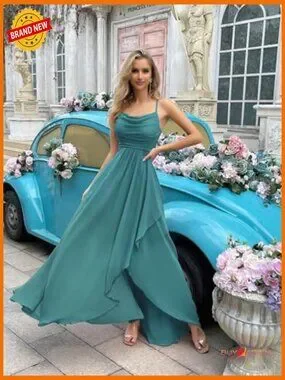 Dresses | Elegant Maxi Dress With Cowl Neck And Spaghetti Straps For ...